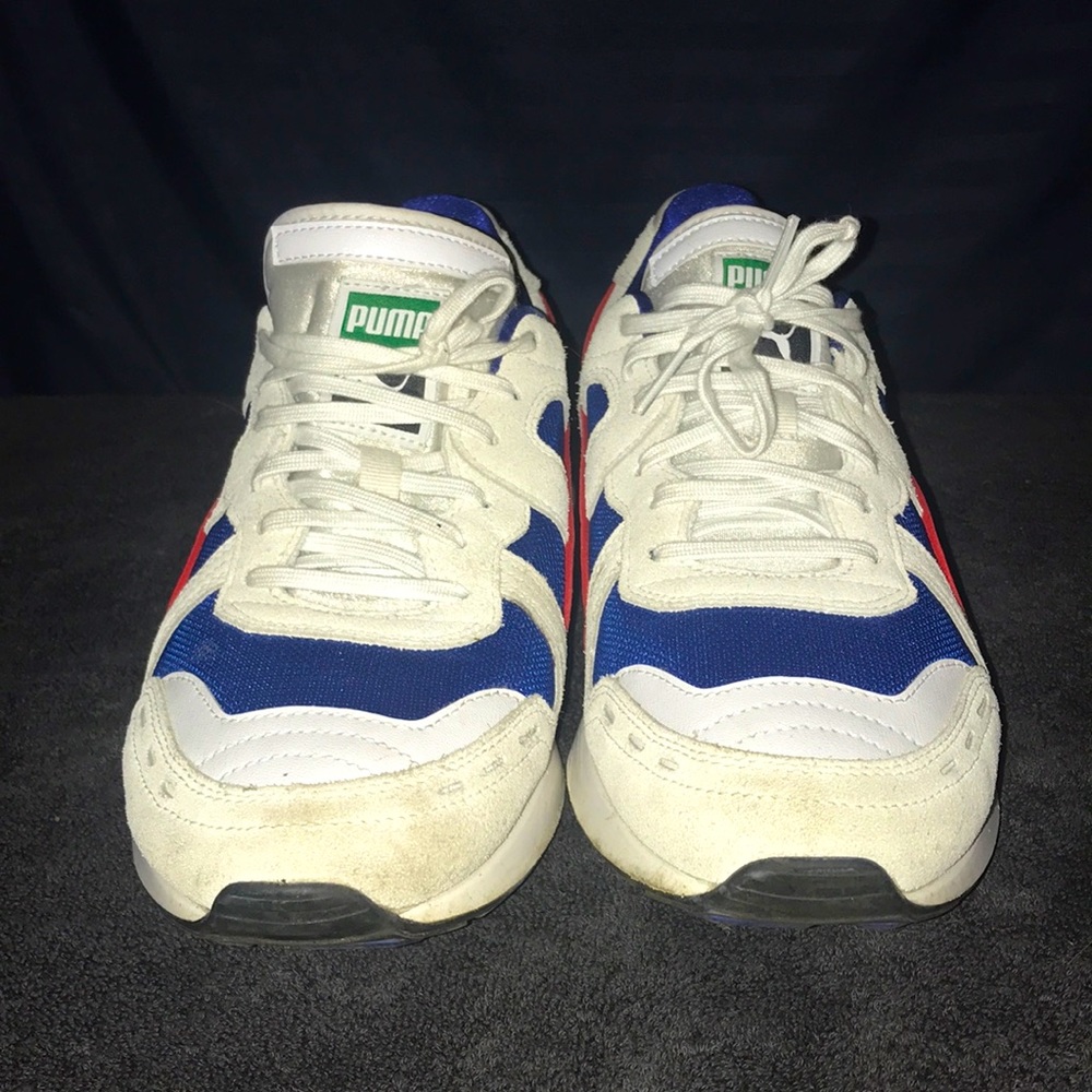 Puma R-System Men's Red, White & Blue Sneakers 9.5 - Gem